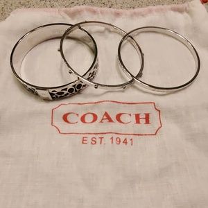 Coach | Jewelry | Authentic Coach 3 Piece Silver Bracelet Set | Poshmark